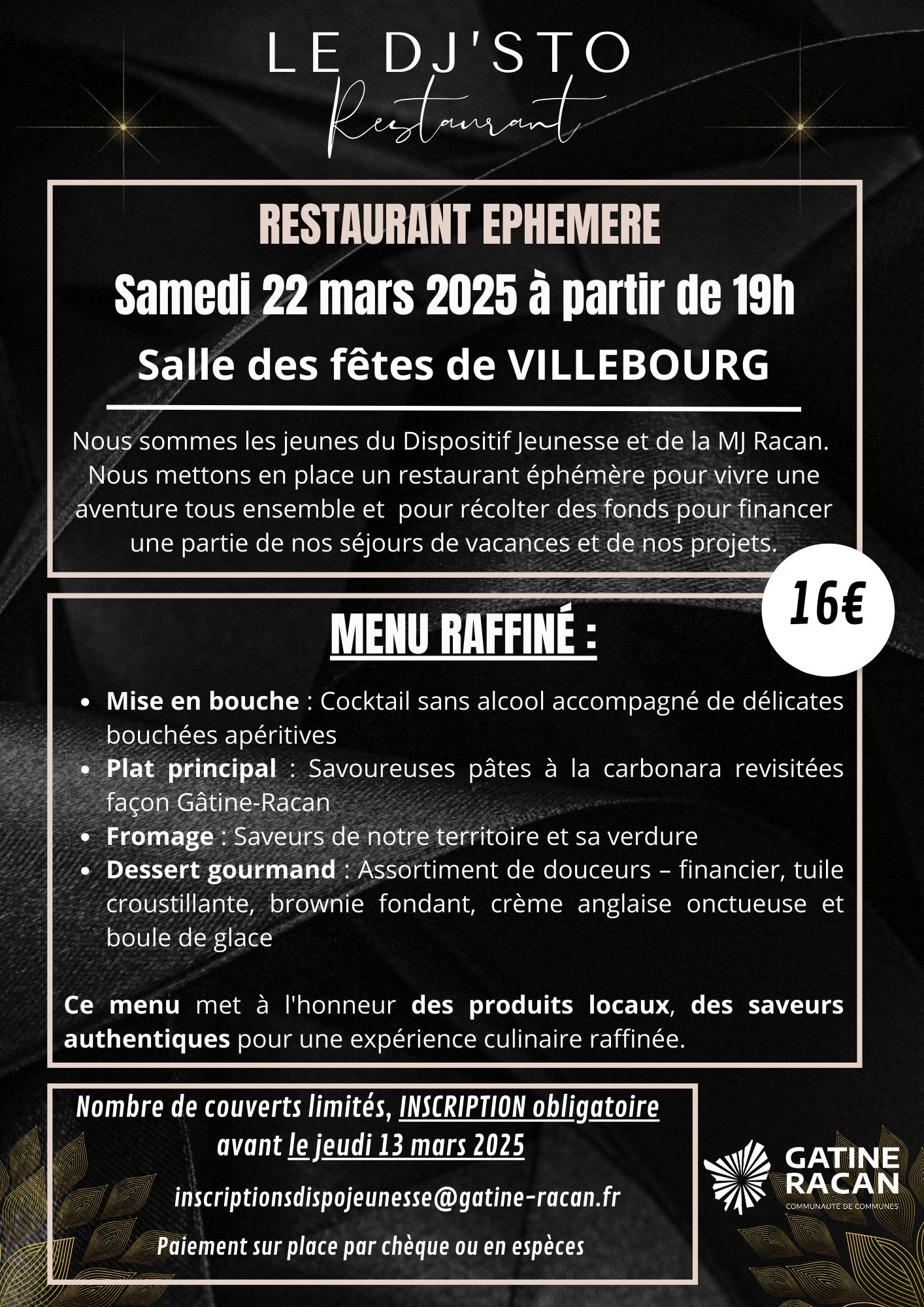 Le restaurant éphémère du Dispositif Jeunesse - Gâtine Racan